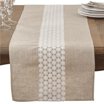 Saro Lifestyle Embroidered Swirl Design Linen Blend Table Runner ...