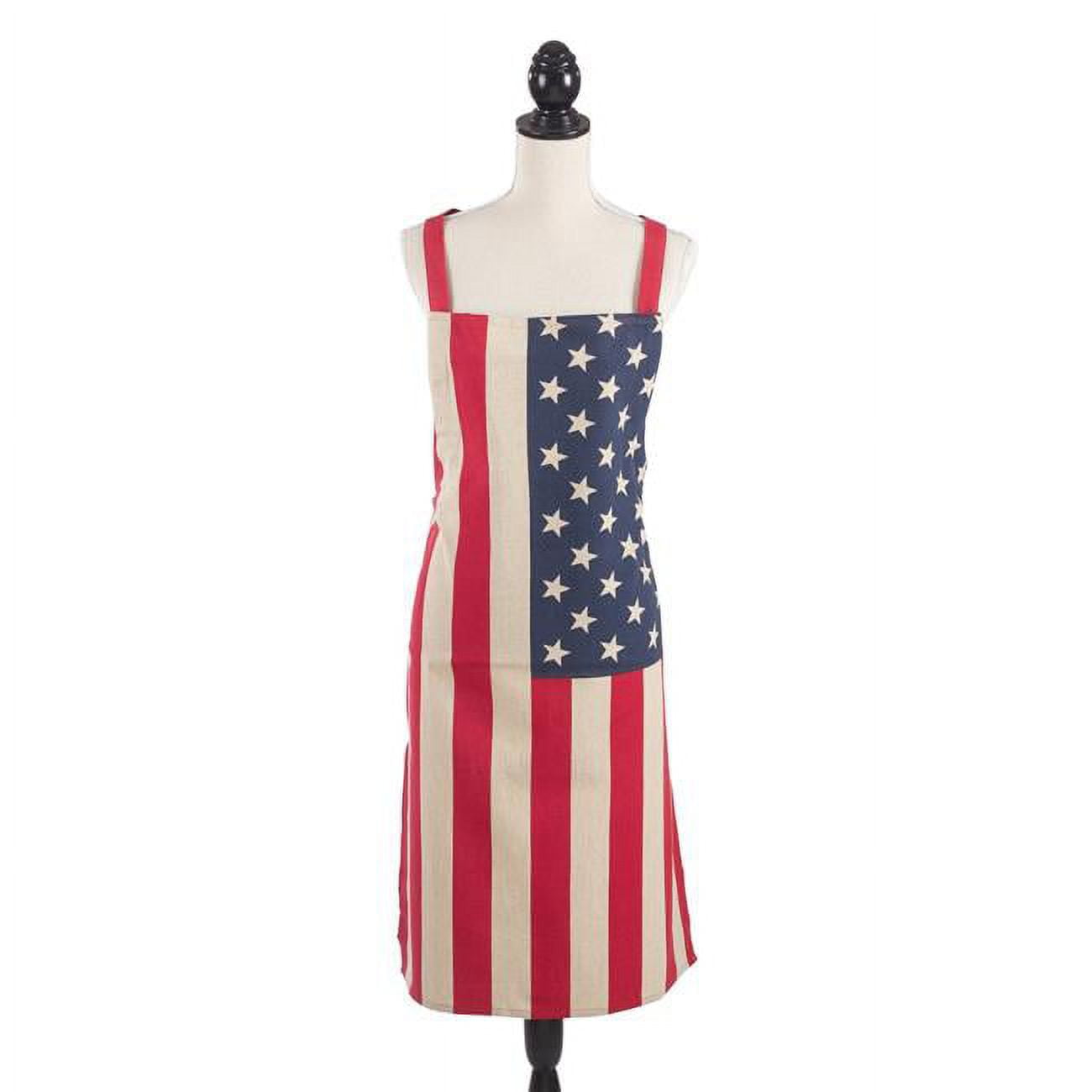 SARO 28 x 35 in. Star Spangled US Flag Design Kitchen Apron Multi Color ...