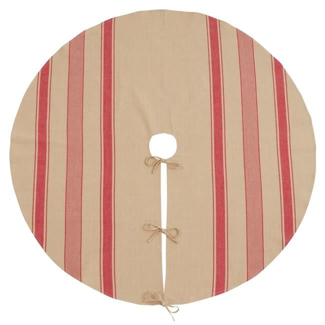 SARO 3011.R72R 72 in. Round Red Banded Design Tree Skirt - Walmart.com