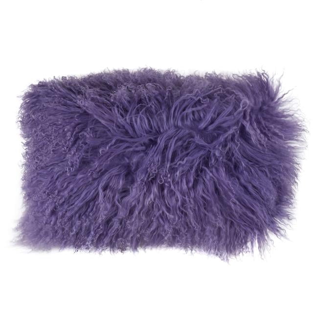 SARO 3564.UV1220B 12 x 20 in. Wool Mongolian Lamb Fur Throw Pillow ...