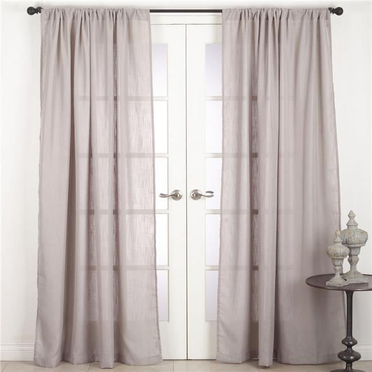 SARO 54 x 96 in. Nali Rod Pocket Semi Sheer Window Curtain Panel Taupe ...