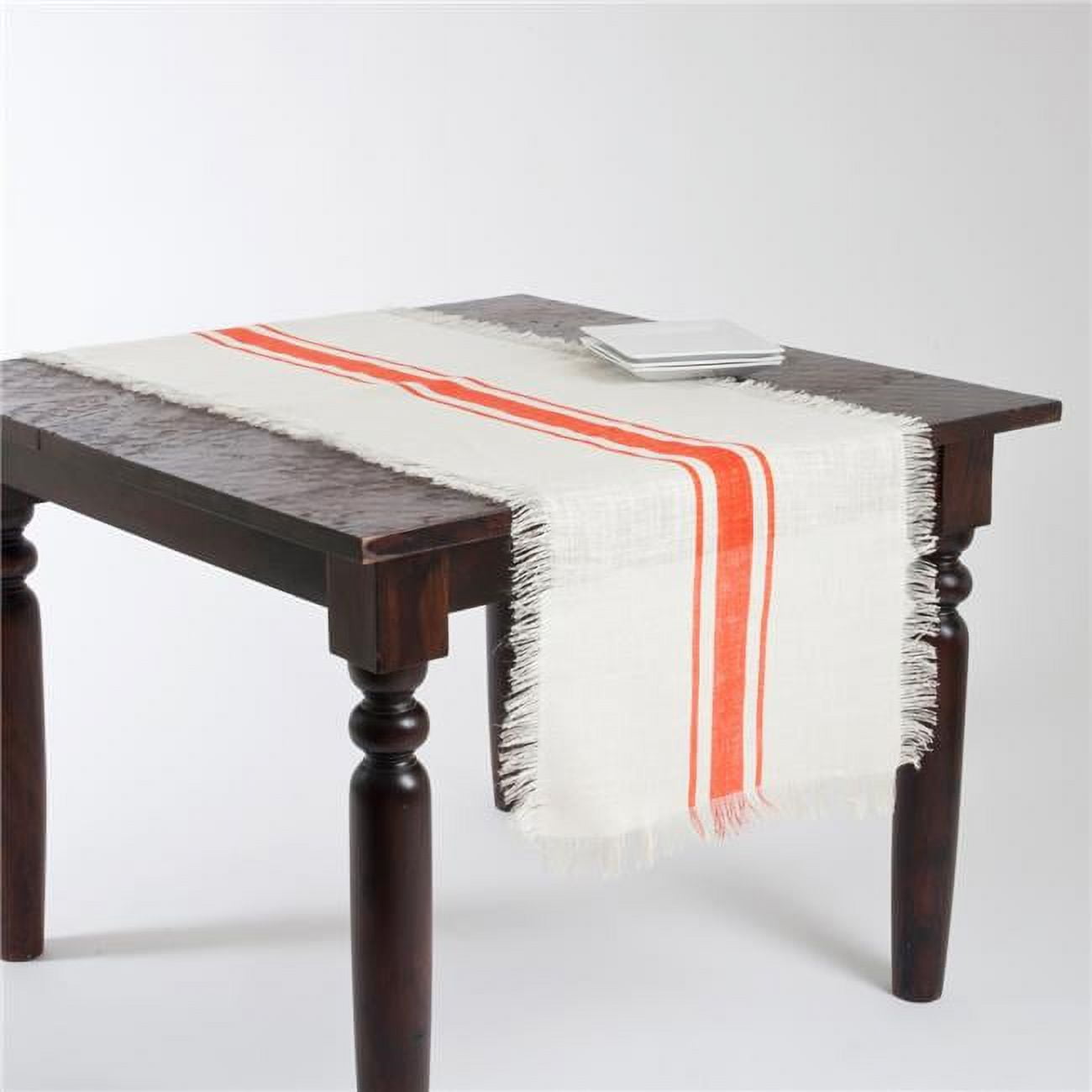 SARO JU190.TG2070B 20 x 70 in. Rectangular Striped Design Jute Table ...