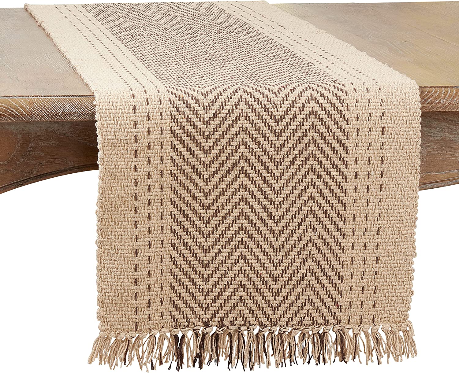 SARO LIFESTYLE Shimmering Woven Cotton Ribbed Table Runner - Walmart.com