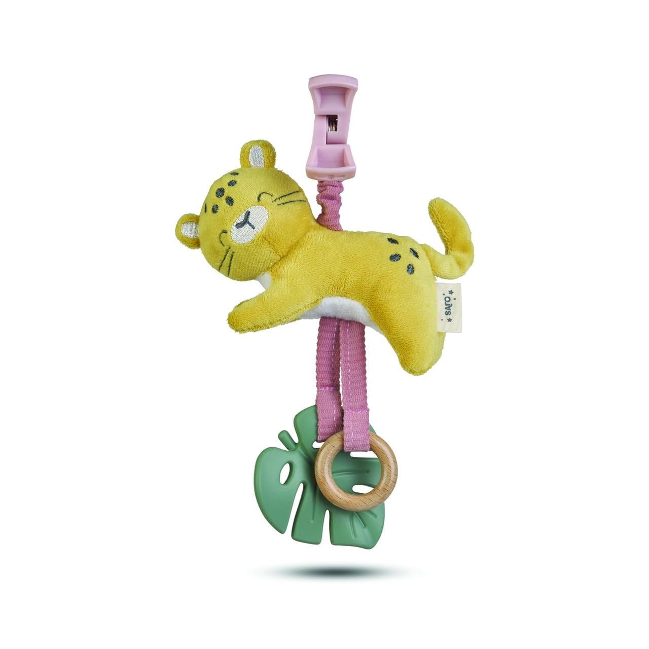 SARO Sensory Jungle Party Pull-Down Rattle - Cheetah: Baby Rattle ...