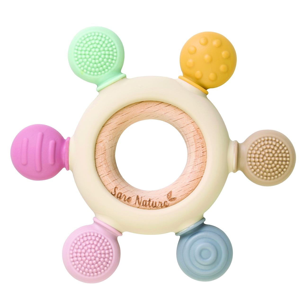 SARO Sensory Teether & Bib Set: Silicone Baby Bib & Teether, Teething ...