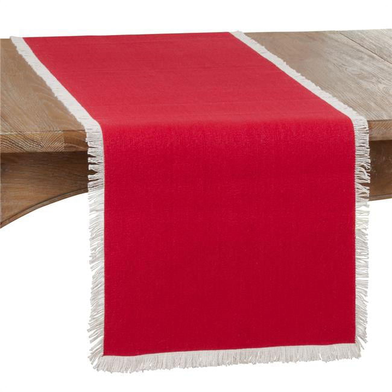 SARO Table Runner with Fringe Border Design - Walmart.com