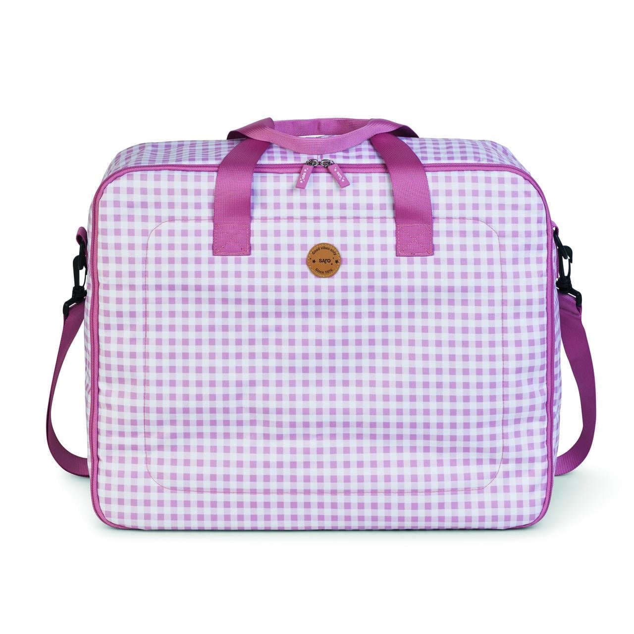 SARO Toddler Weekender Travel Bag - Pink Vichy with Interior Pockets & Shoulder Strap - Walmart.com