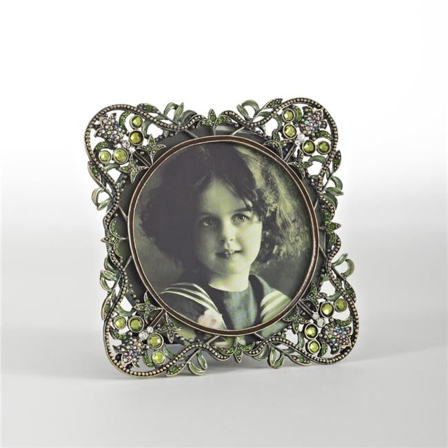 SARO Vintage Green Jeweled Photo Frame Gold - Walmart.com