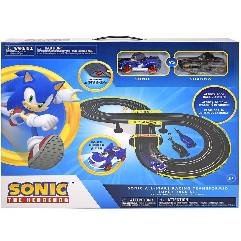 SEGA Sonic & Shadow Slot Car Race Set, Motorized Track, Age 5+, 19.5 x ...