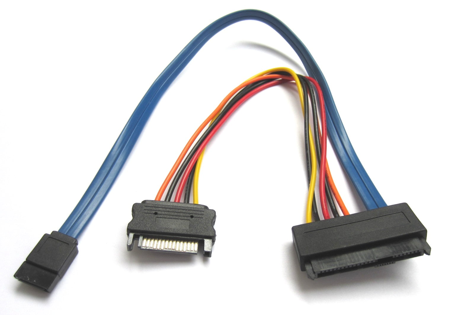 SAS 29 Pin to 7 Pin SATA Cable w/ 15 Pin SATA Power Cable 12" - Walmart.com