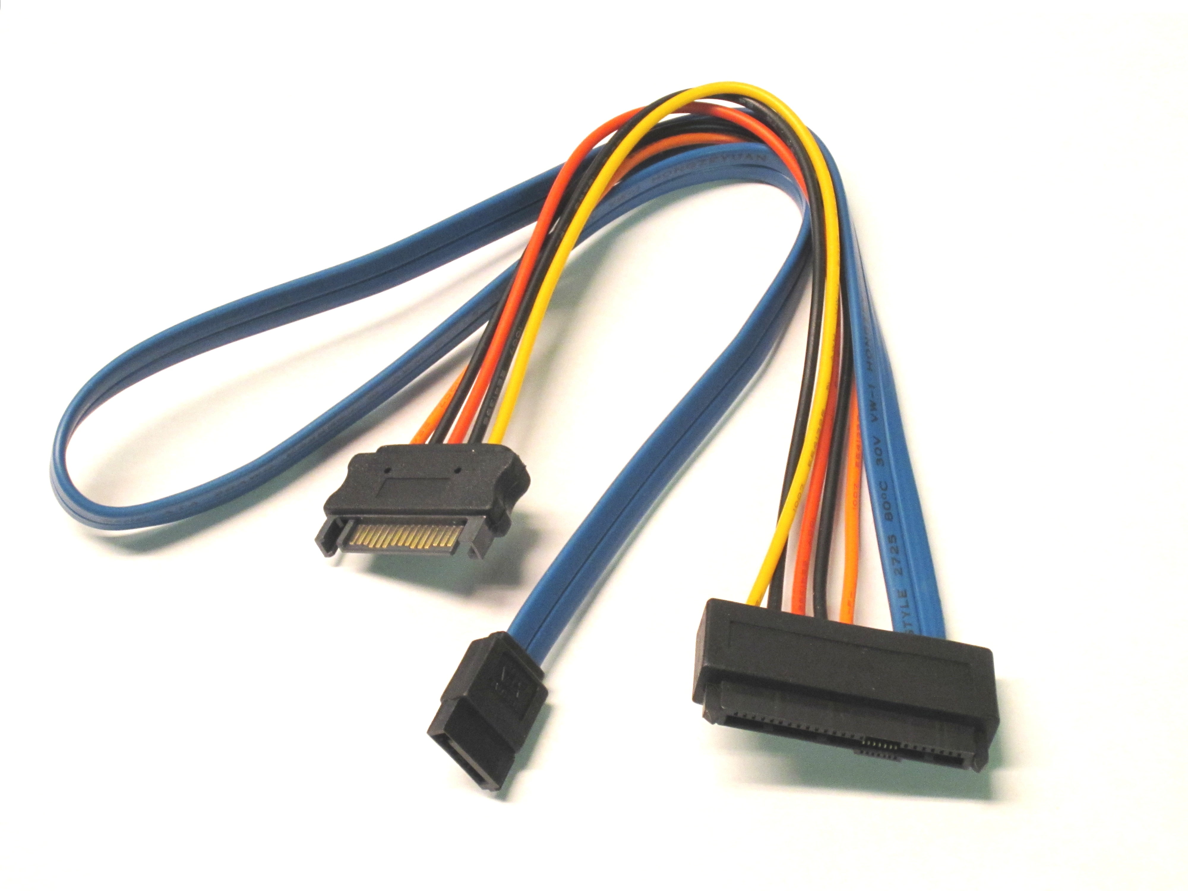 SAS 29 Pin to 7 Pin SATA Cable with 15 Pin SATA Power Cable 24 Inches ...