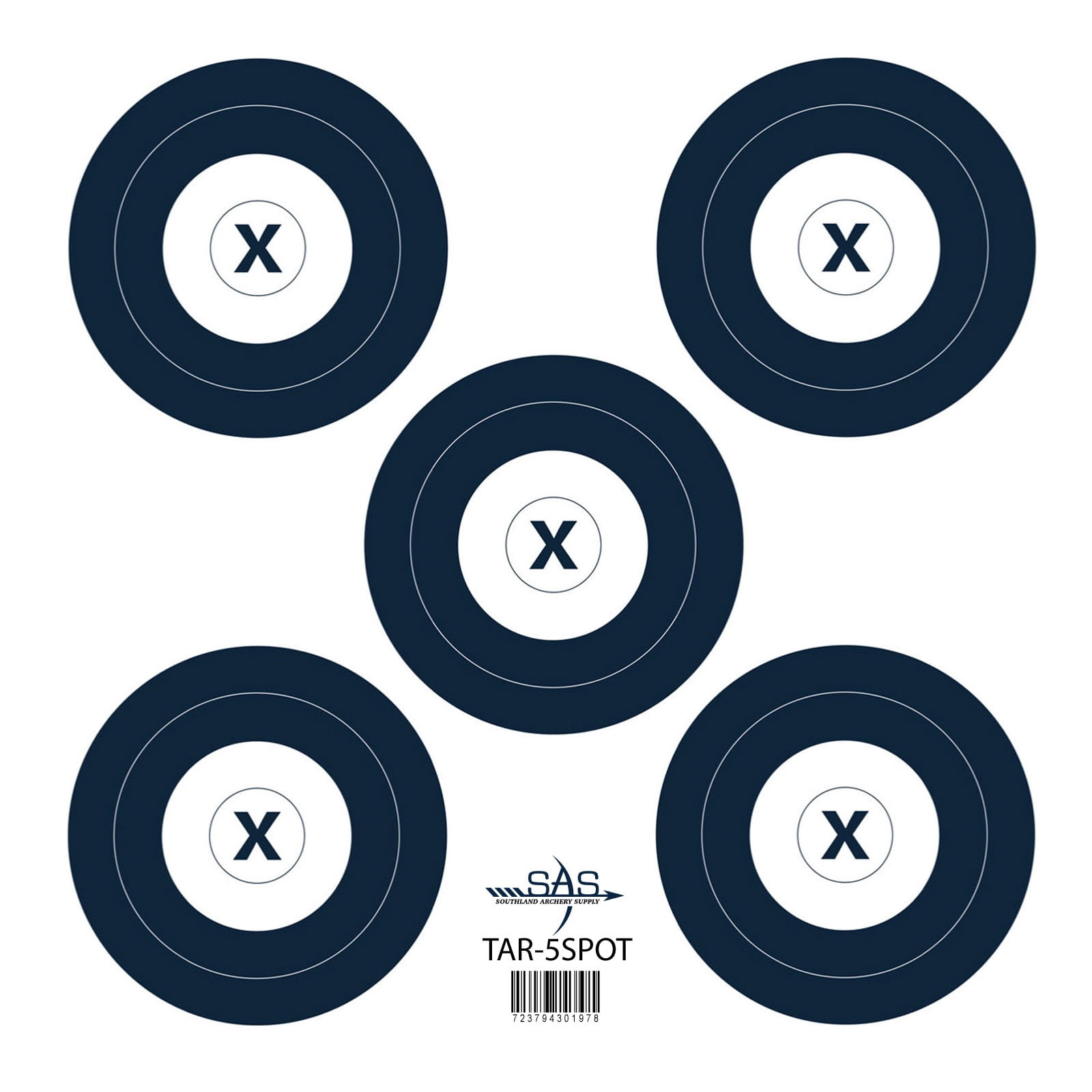 SAS 5-Spot Paper Target 18 in / 45 cm Archery Range Target Face ...