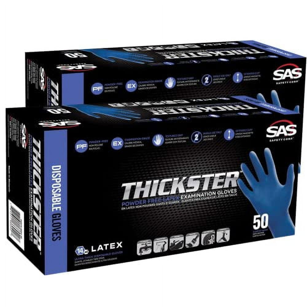 SAS 6602 (2 boxes) Thickster Textured Safety Latex Gloves, Medium ...