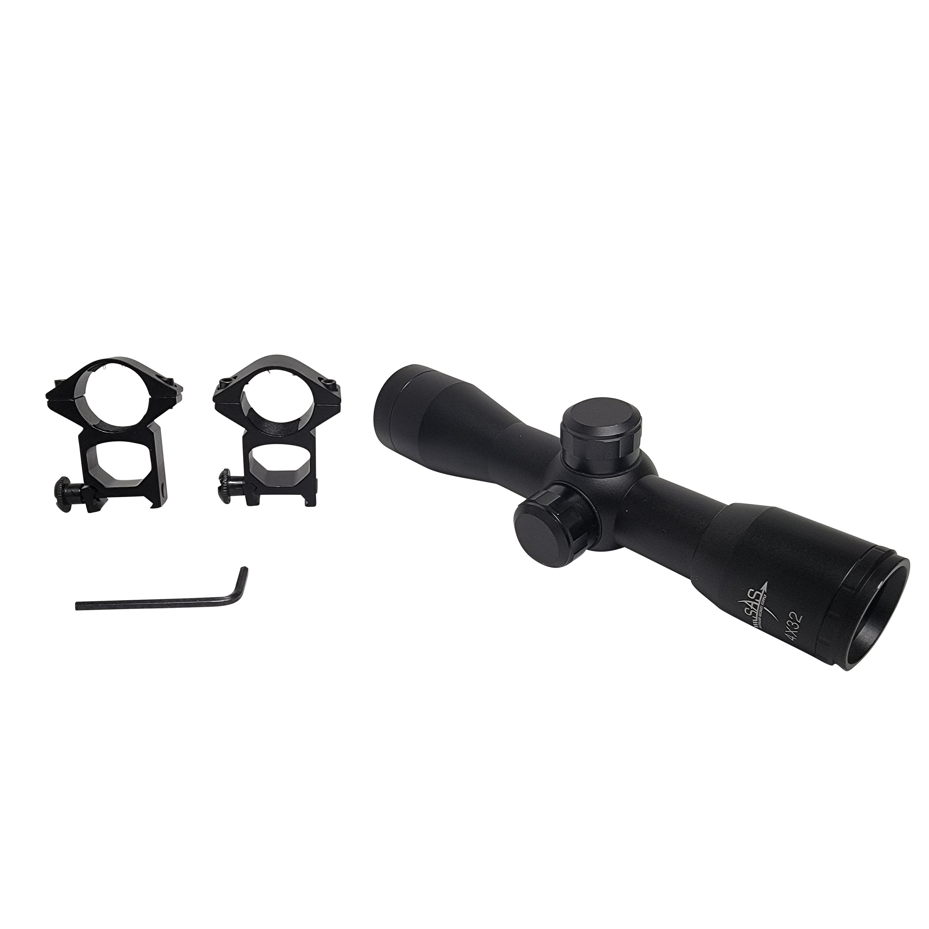 SAS Archery Hunting 4x32 Multi-Reticle Crossbow Scope with Mounting ...