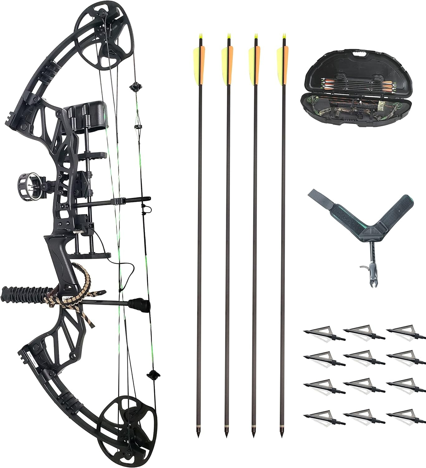 SAS Feud X 30-70 Lbs 19-31" Draw Length Compound Bow Pro Package for ...