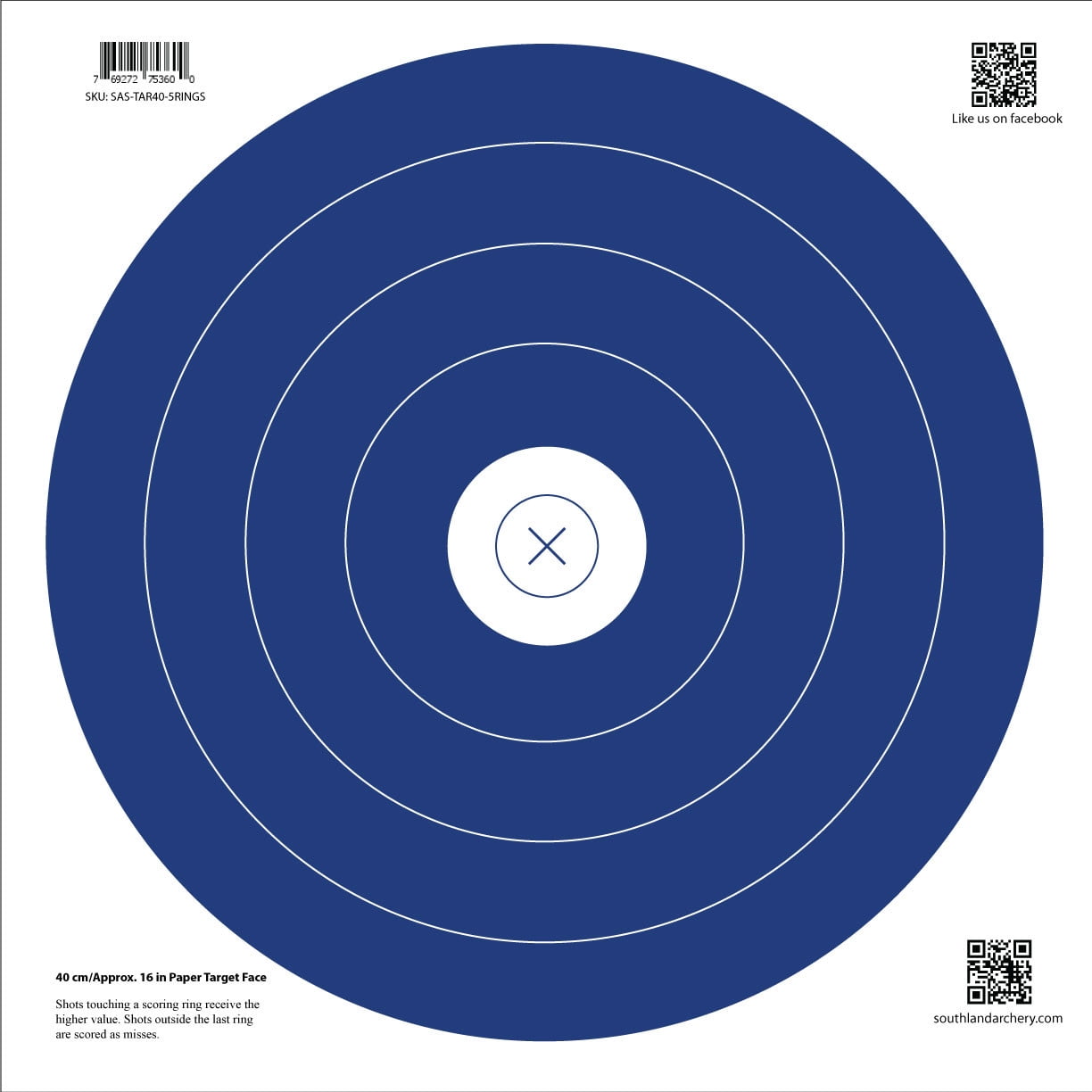 SAS Paper Target Face Range Shooting Practice Compound Recurve Rifle ...