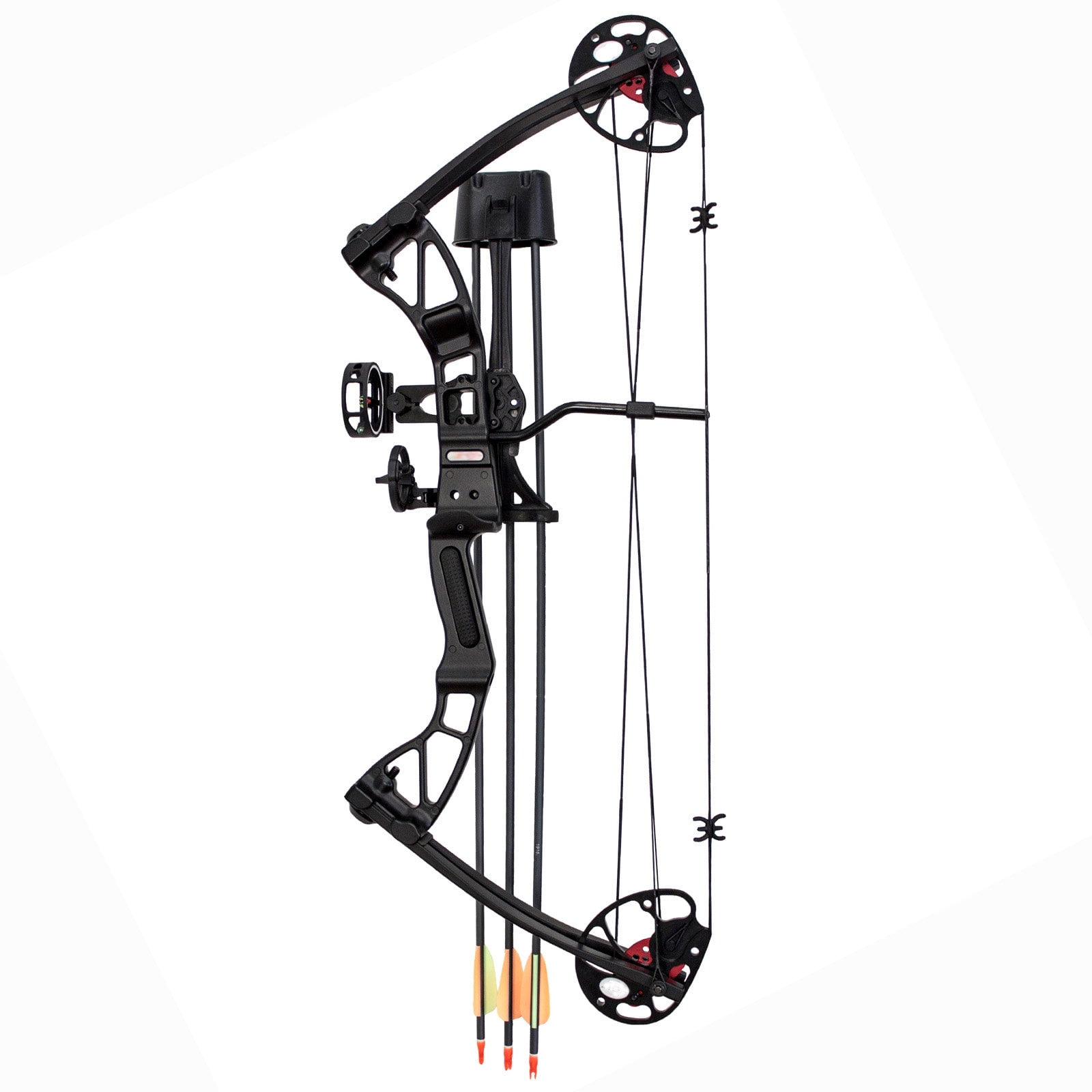 SAS Rex 25-55 Lb Quad Limb Compound Bow Package w/ Bow Sight, Arrow ...