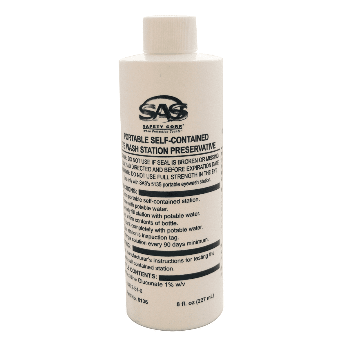 SAS Safety 4 oz. Preservative Bottle for Eyewash Station (Ea) - Walmart.com
