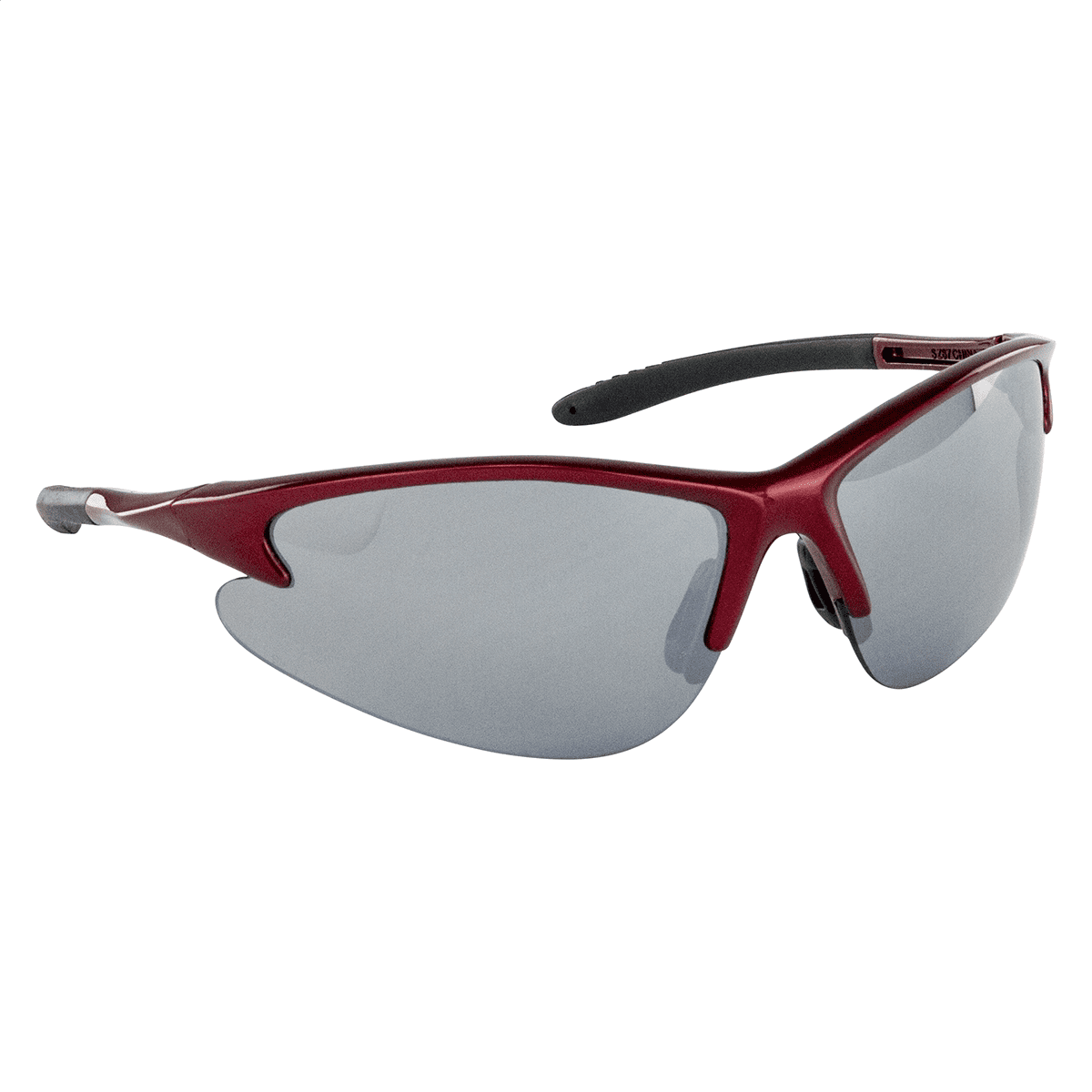 SAS Safety DB2 Safe Glasses w/ Red Frame and Mirror Lens in Polybag ...