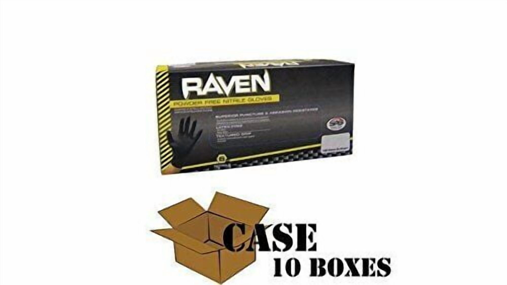 SAS Safety Raven 6mil LARGE Black Nitrile Gloves Case 1000 (10 BOXES of ...