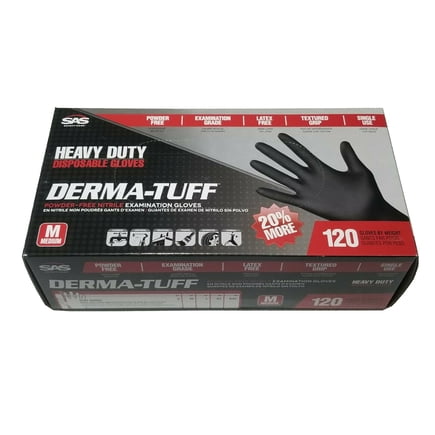 SAS Safety SAS-66582 Derma Tuff PF Heavy Duty Disposable Nitrile Gloves ...