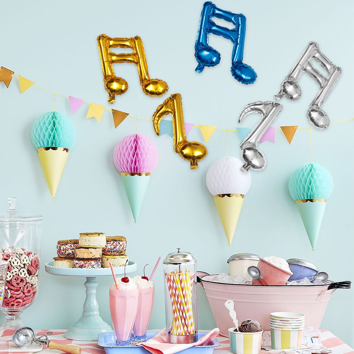 SASABAXI 10Pcs Balloons Aluminum Foil Musical Note Shape for Wedding ...