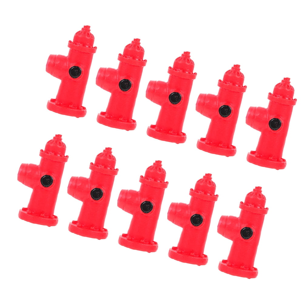 SASABAXI 10Pcs Red Resin Fire Hydrant Model for Lawn Ornaments and Yard ...