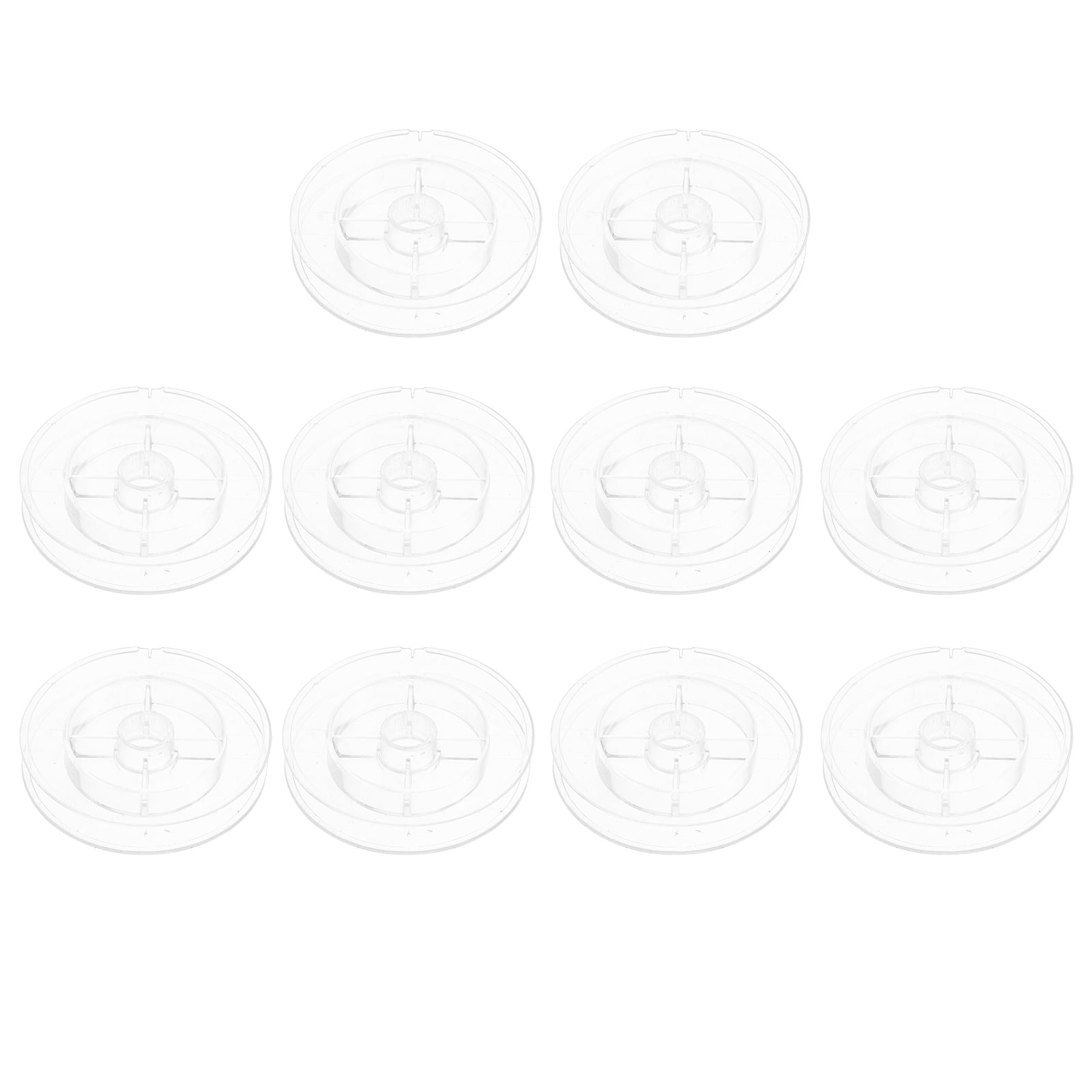 SASABAXI 10Pcs Transparent Plastic Bobbins for Thread Round Cord ...