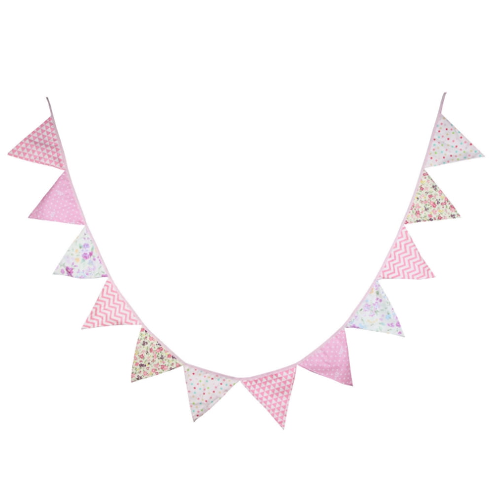 SASABAXI 12-Pcs Pennant Banner Flags Cotton Decoration for Birthday ...
