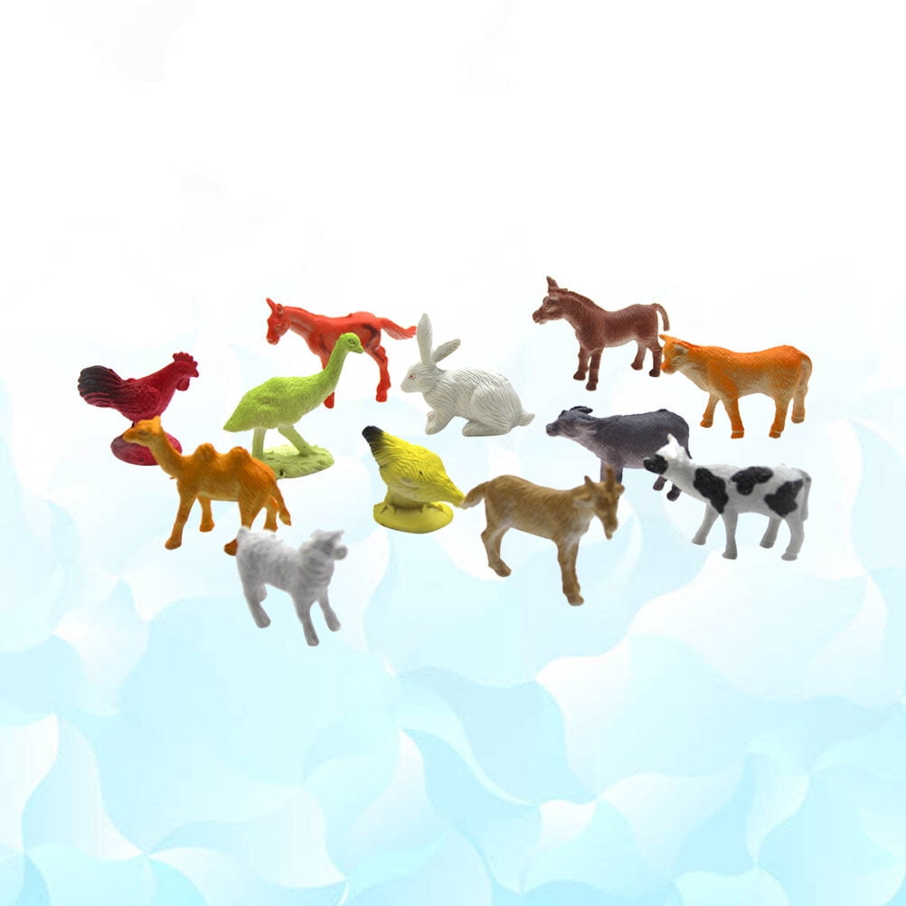 SASABAXI 12Pcs Farm Animal Model Toys Assorted Color Plastic ...