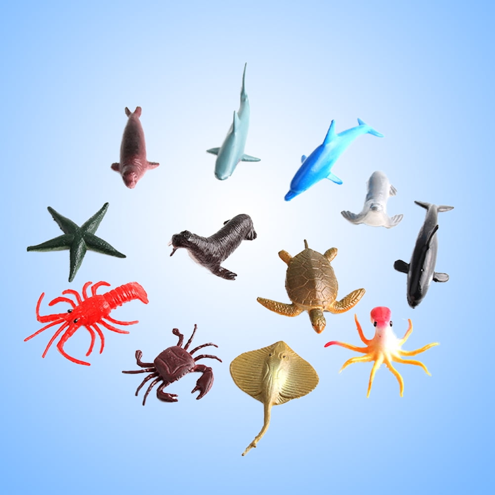 SASABAXI 12Pcs Mini Sea Animal Figures Set Realistic Toys for Kids and ...