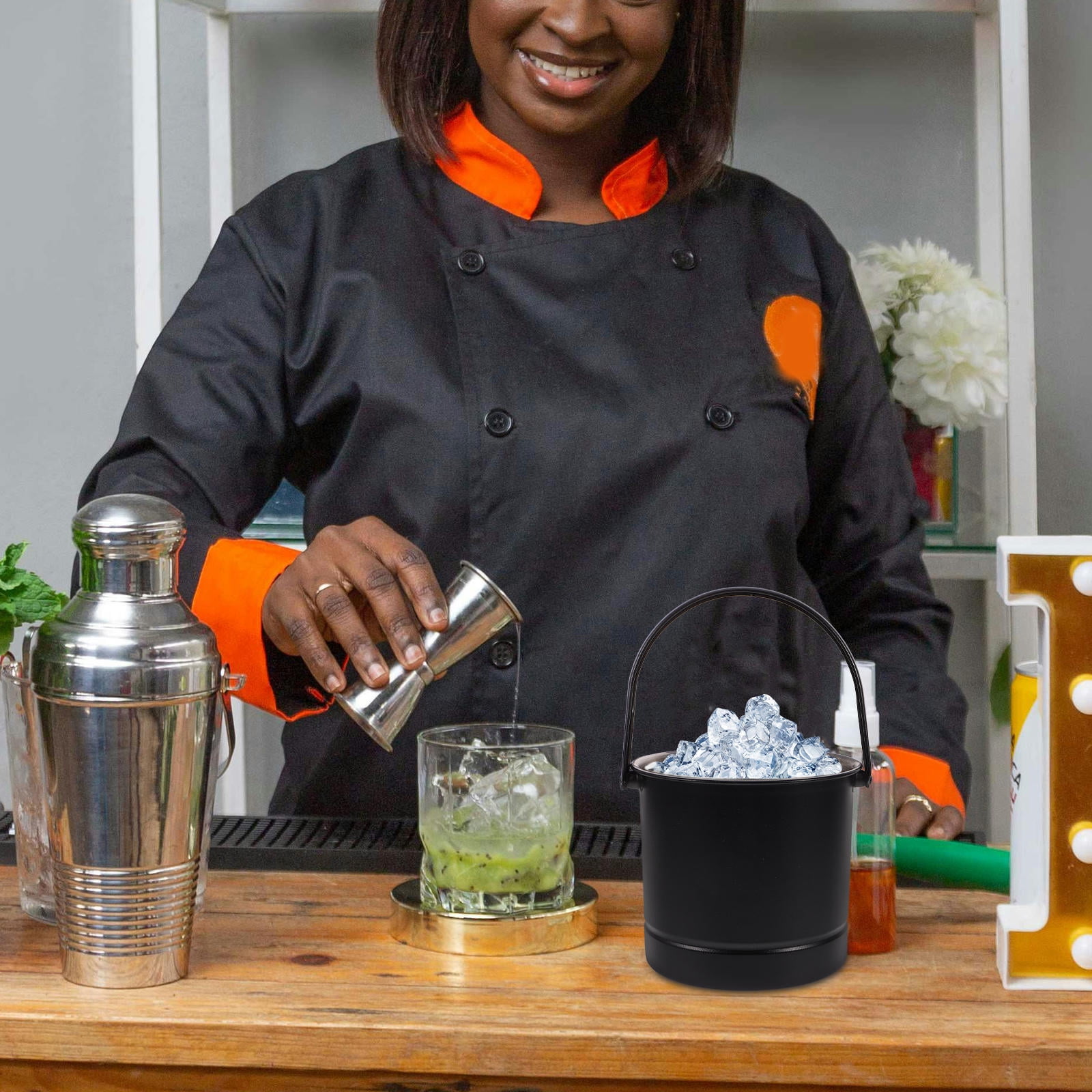 SASABAXI 1Pack Ice Barrel for Freezer Use Stainless Steel Ice Bucket ...