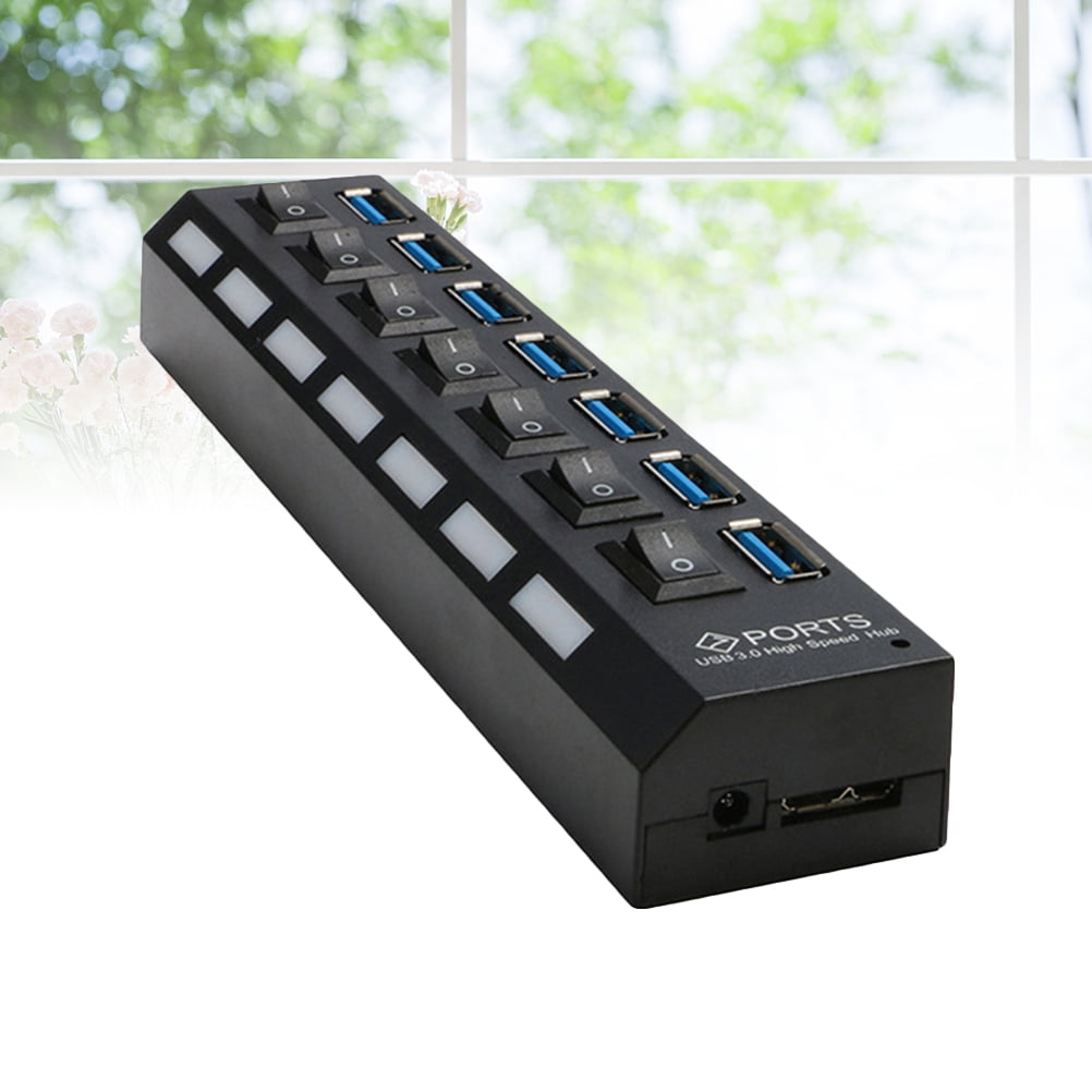 SASABAXI 1Pcs Rectangular USB 3.0 Hub Splitter with LED Power Indicator ...