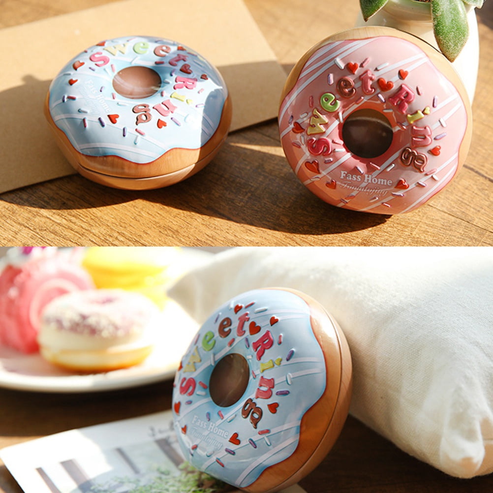SASABAXI 1Set Pink Donut Shaped Tinplate Cookie Tins for Wedding Favor ...