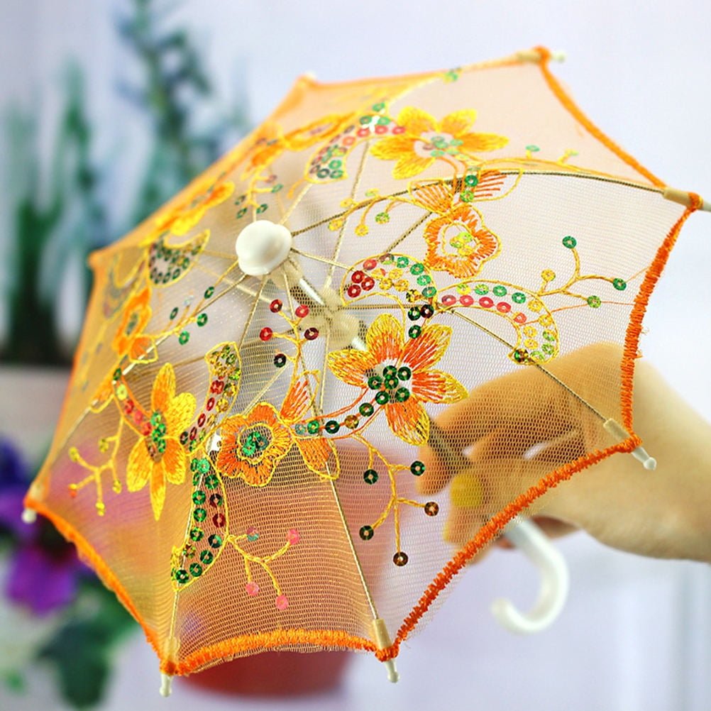 SASABAXI 2Pcs Small Umbrella Toy Mini Lace Umbrella Assorted Color ...
