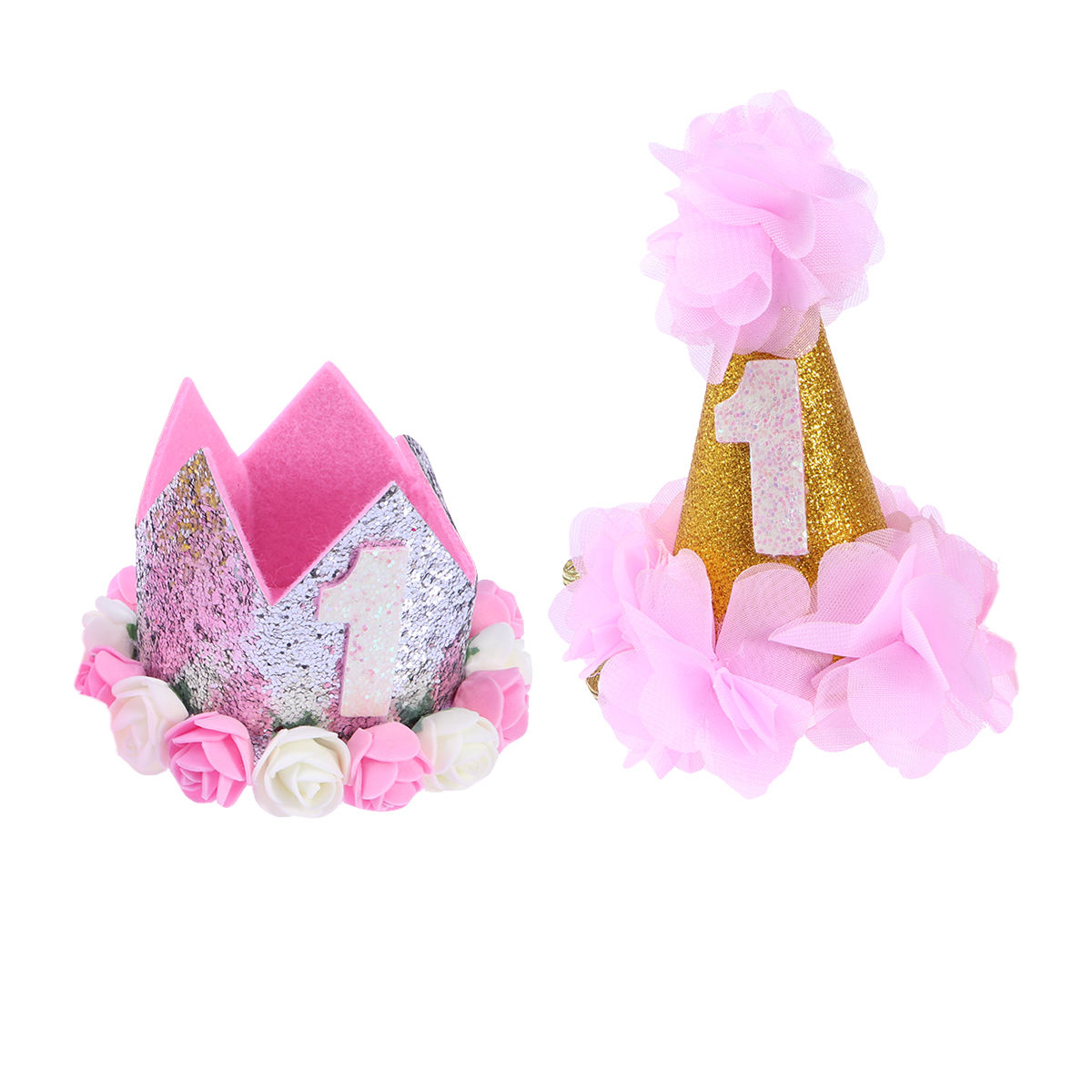 SASABAXI 2Set Birthday Hat Square Assorted Color for Pet Dogs Cats with ...