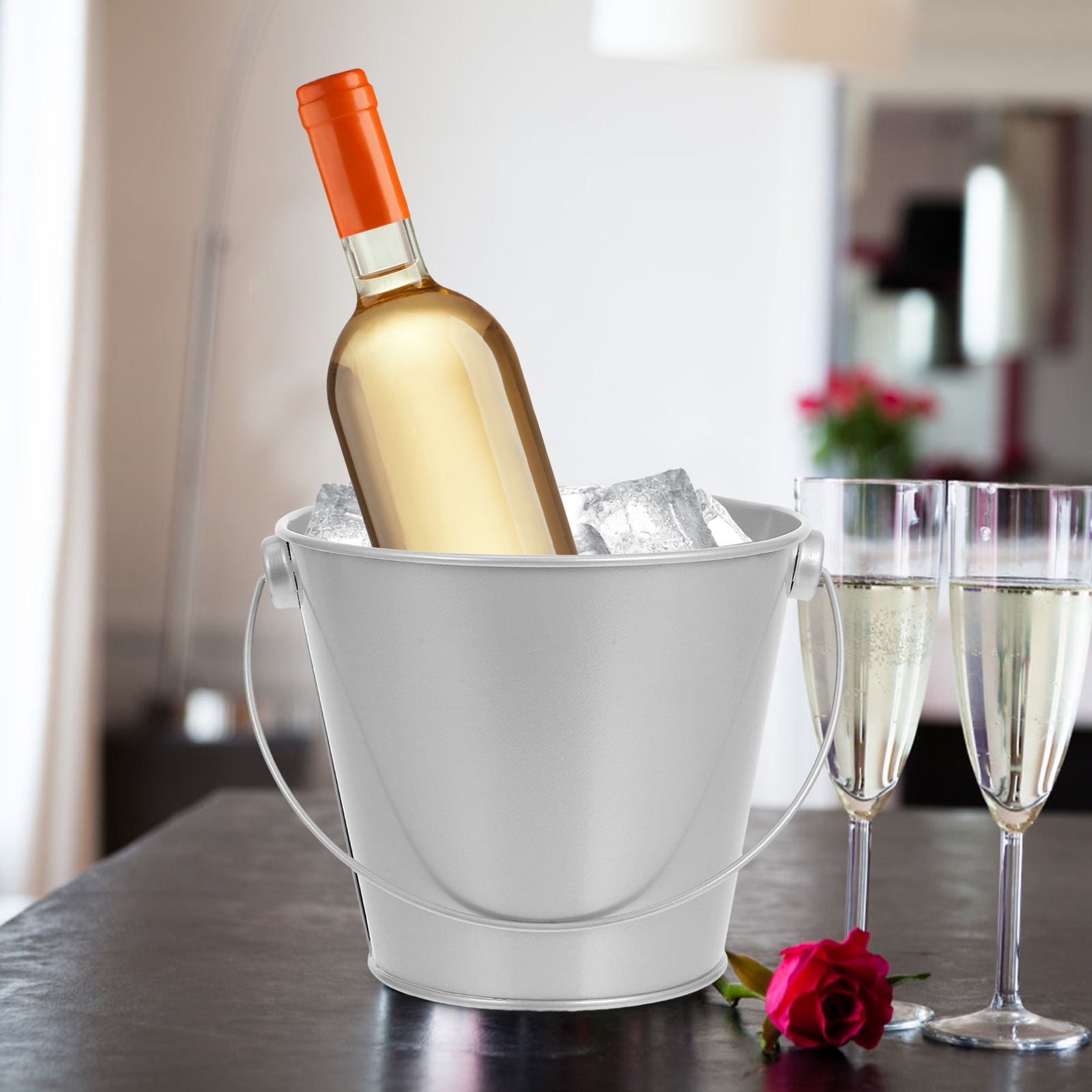 SASABAXI 3Pcs Small Pails with Handle Galvanized Iron for Ice Buckets ...