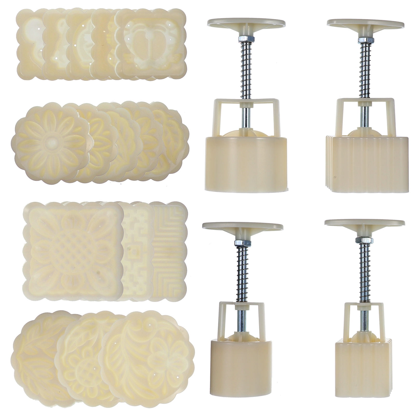 SASABAXI 4 Molds Moon Cake Mould Adjustable 20 Stamps For Making ...