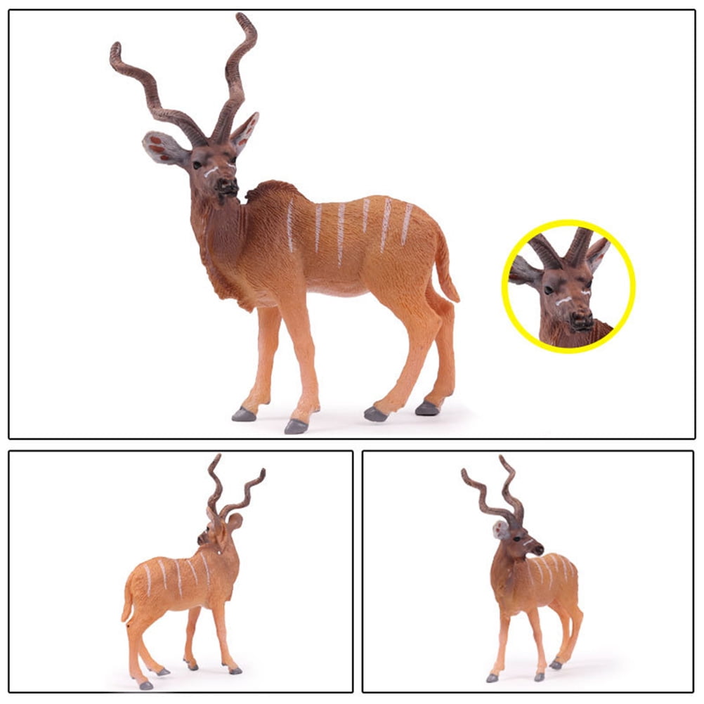 SASABAXI Realistic Animal Models Antelope Toy Figure Orange 2Pcs 4.7x3 ...