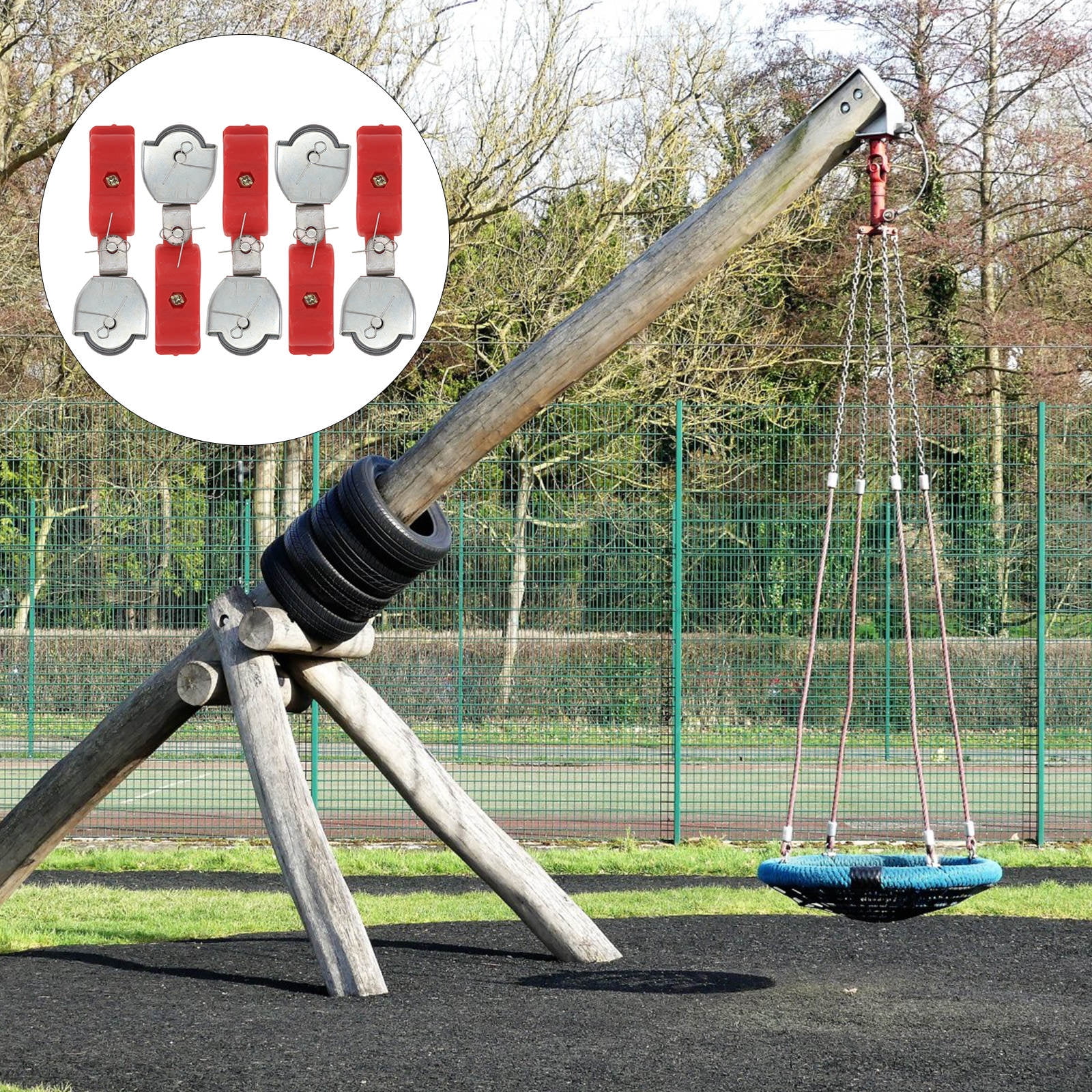 SASABAXI 5Pcs Red Metal Pulley Small Pulleys for Lifting and Towing ...