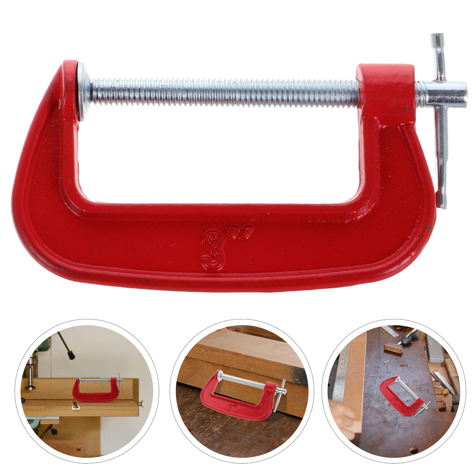 SASABAXI 6Pcs Red Metal C Clamp Cast Iron A3 Steel for Woodworking ...
