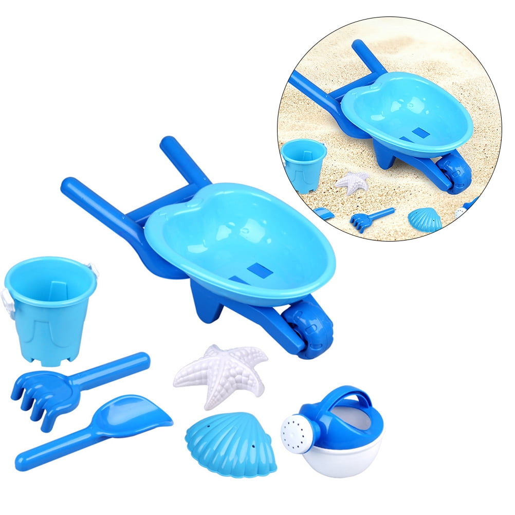 SASABAXI 7Pack Beach Toys Set Assorted Color Shovel Bucket Cart For ...