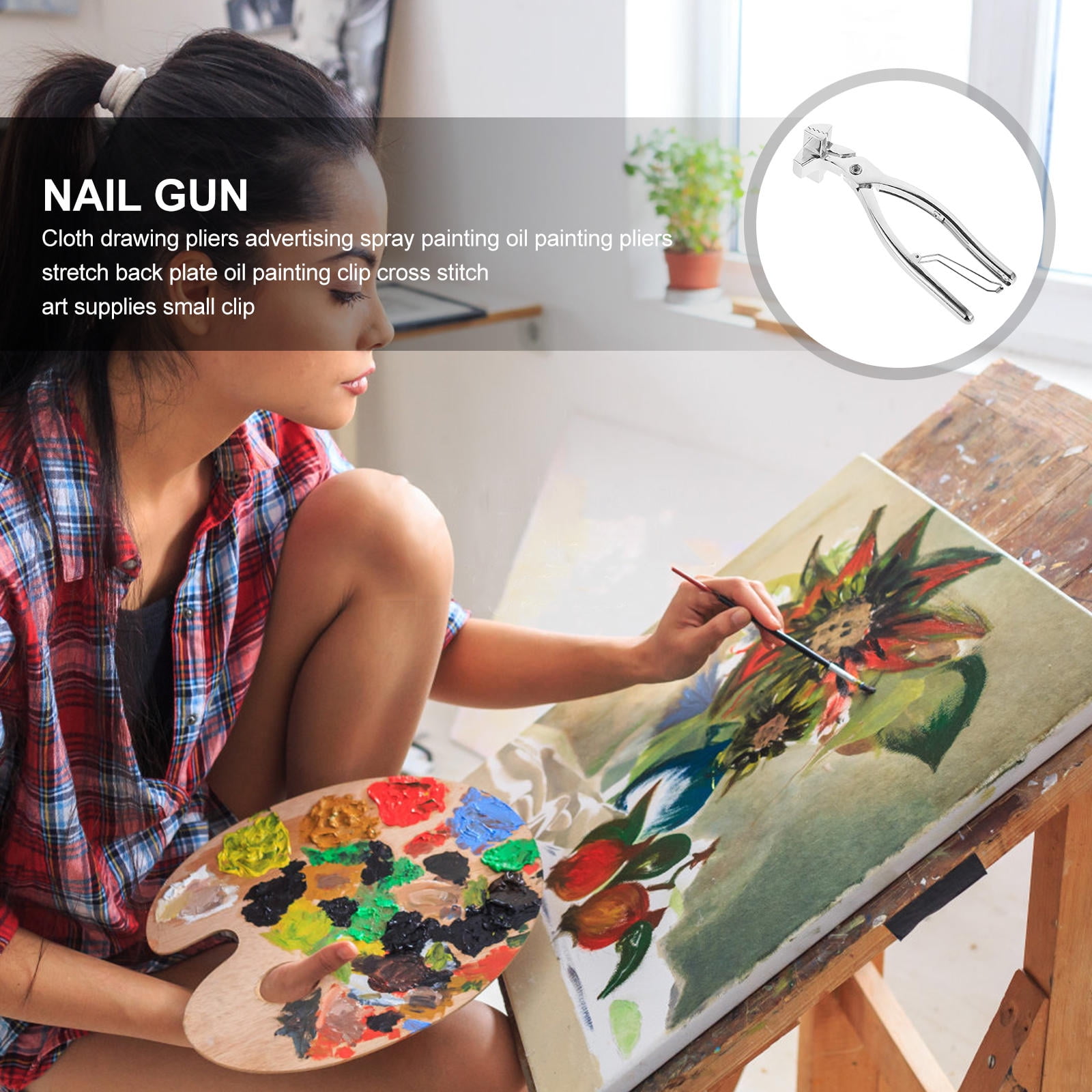 SASABAXI Canvas Clip 1Pack for Oil Painting Supplies Silver Rectangular ...