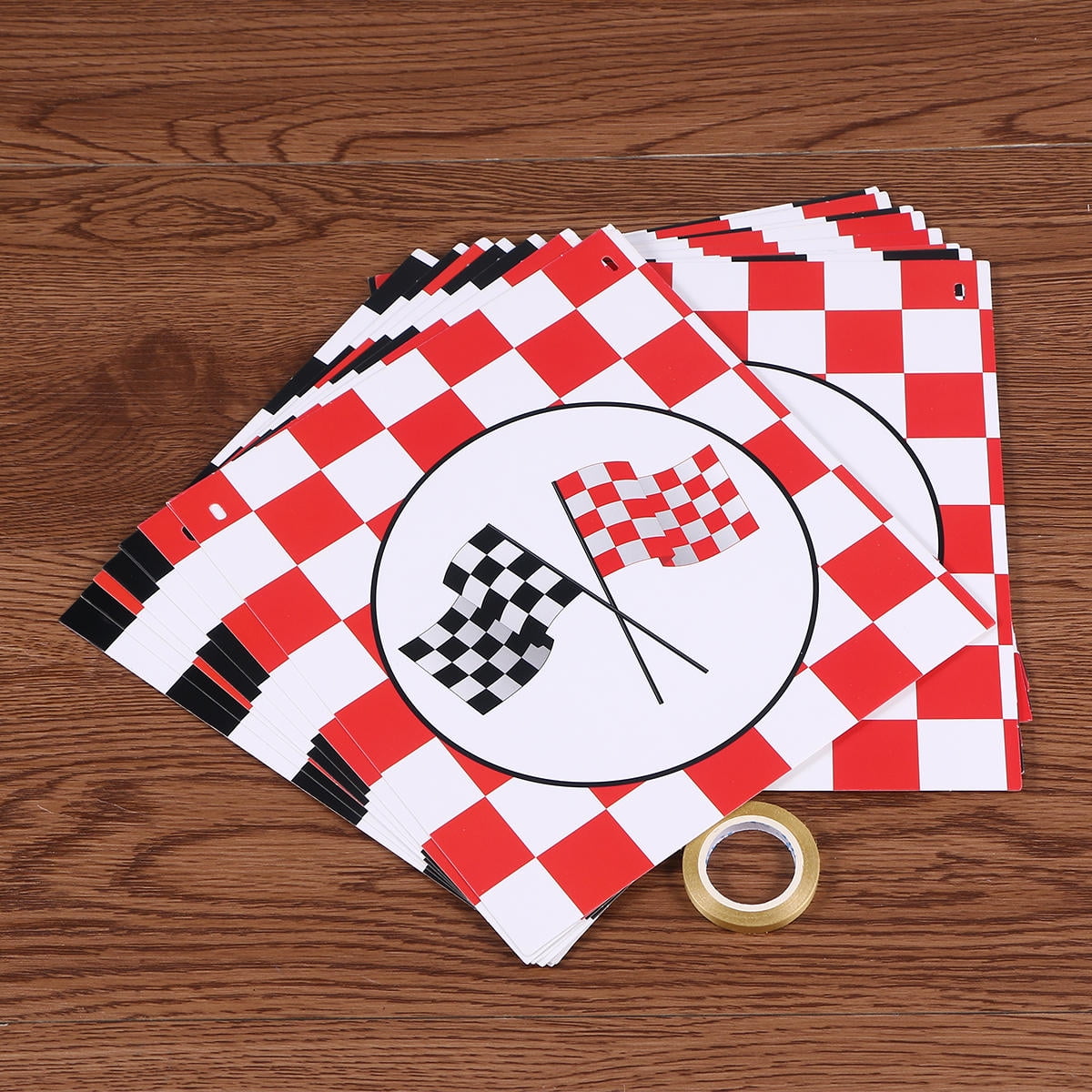 SASABAXI Checkered Racing Flags Set 1Set Paper Garland Decoration for ...