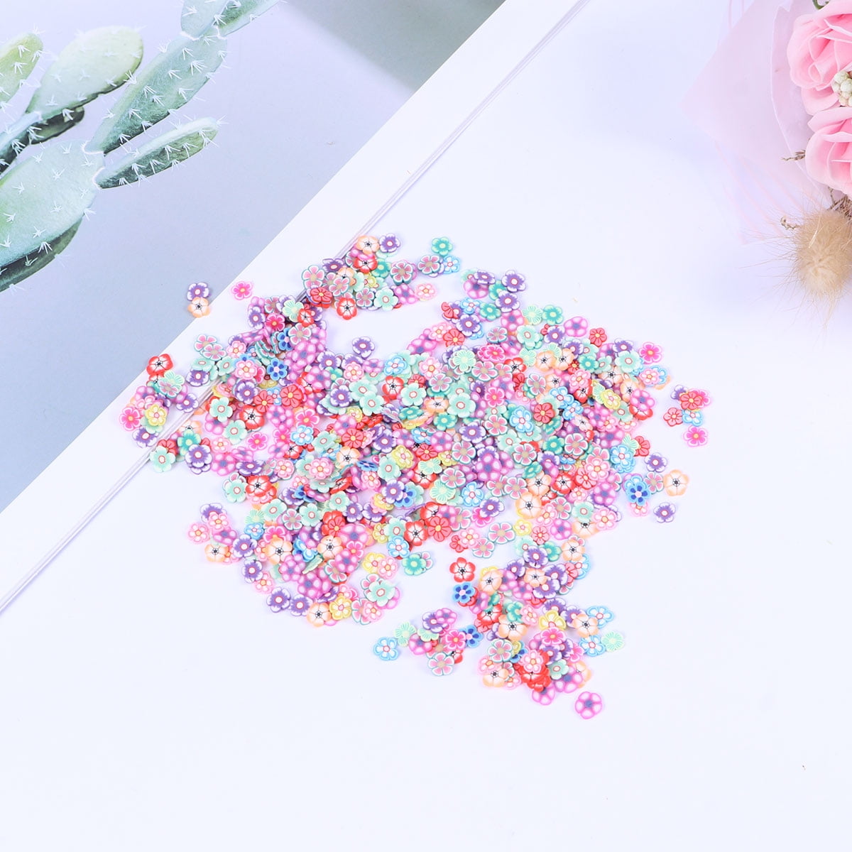 SASABAXI Clay Slices 1000Pcs Polymer Nail Tools Assorted Color Square ...