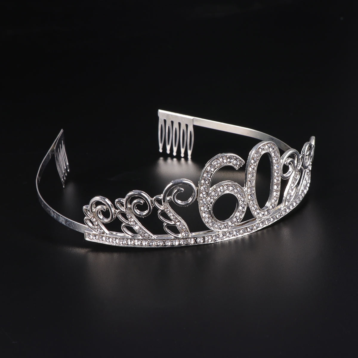 SASABAXI Crown Shape Regal Style Tiara Rhinestone 156 x 3.7 x 0.04in for Birthday Party ...