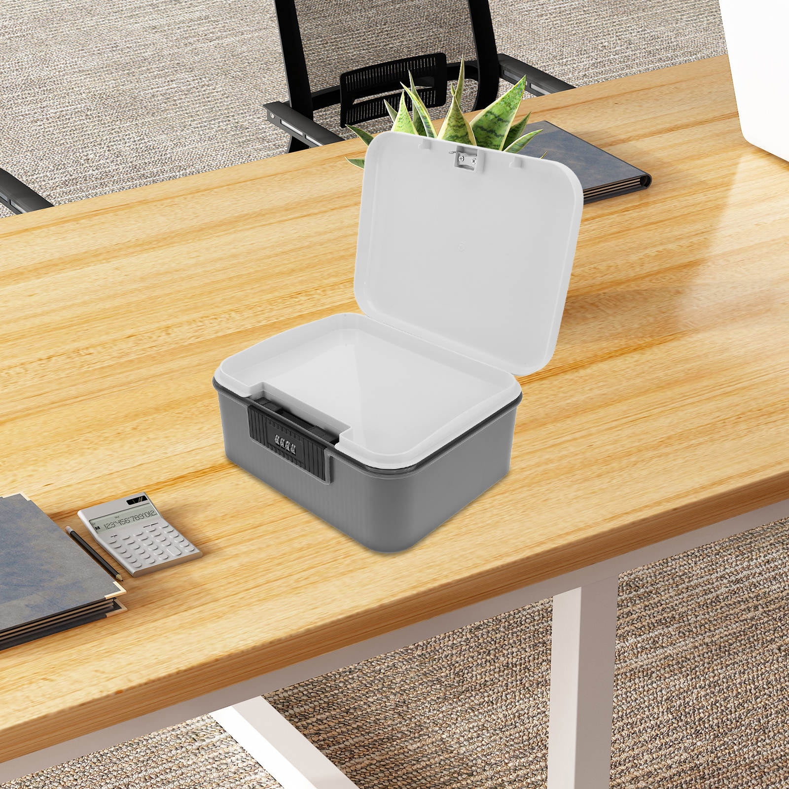 SASABAXI Dark Grey ABS Lockable Storage Bin 1Pack for Home Office ...