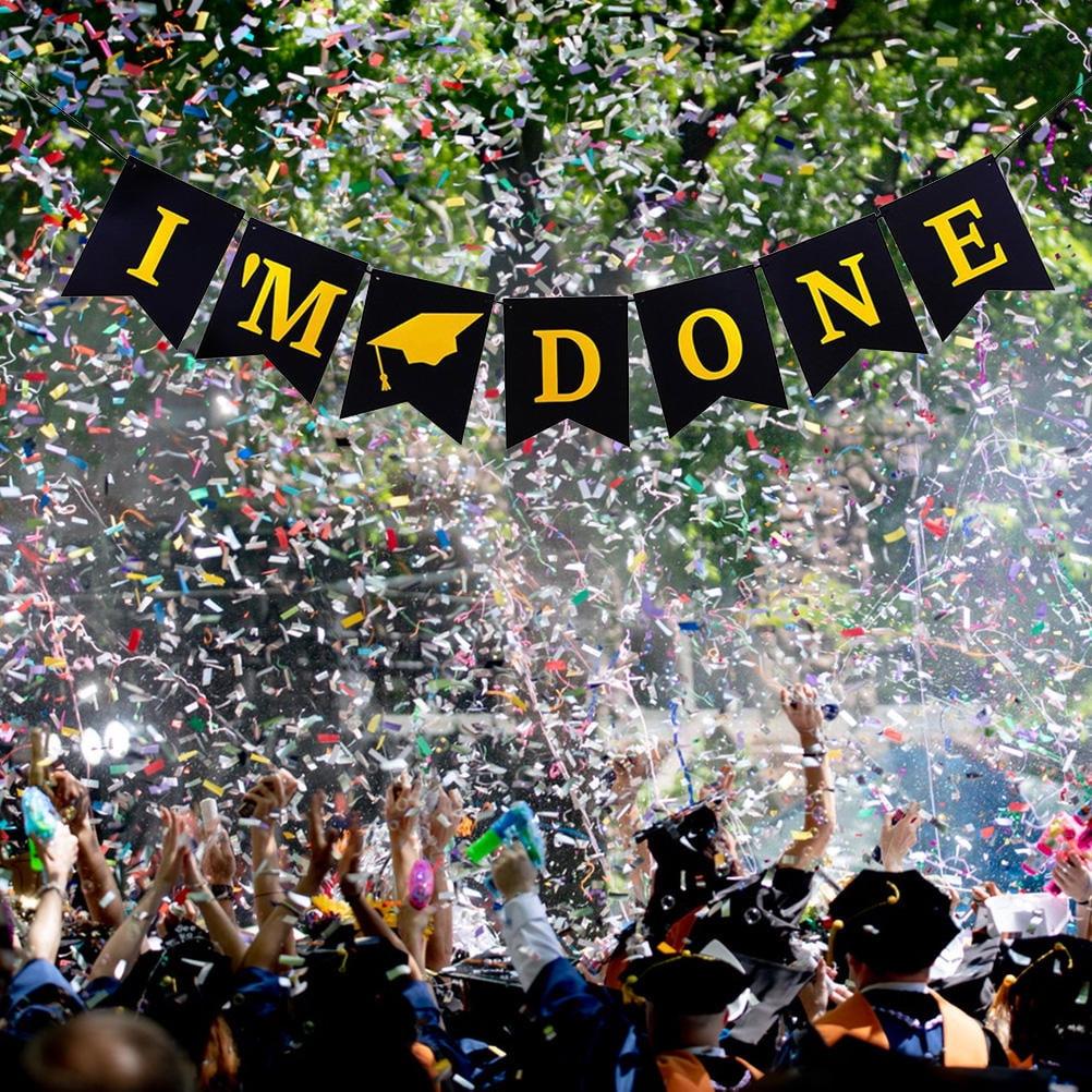 SASABAXI Happy Graduation Banner 3Pcs Graduation Crown Set Assorted ...