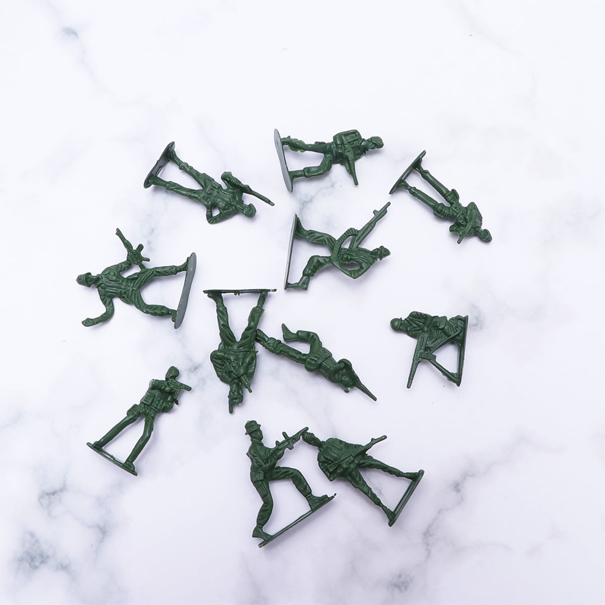 SASABAXI Mini Plastic Soldiers Figures 5x1.6Inch Square Green Different ...