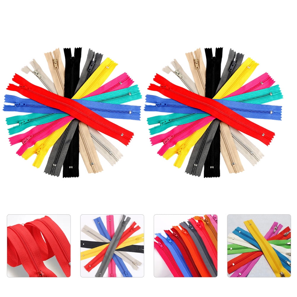 SASABAXI Nylon Zipper for Sewing 100Pcs Assorted Color for DIY and ...